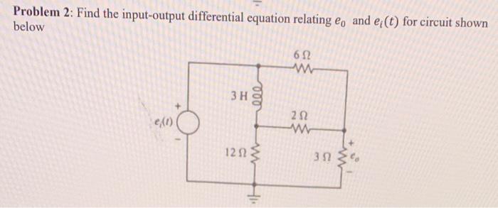 Solved Problem 2: Find the input-output differential | Chegg.com