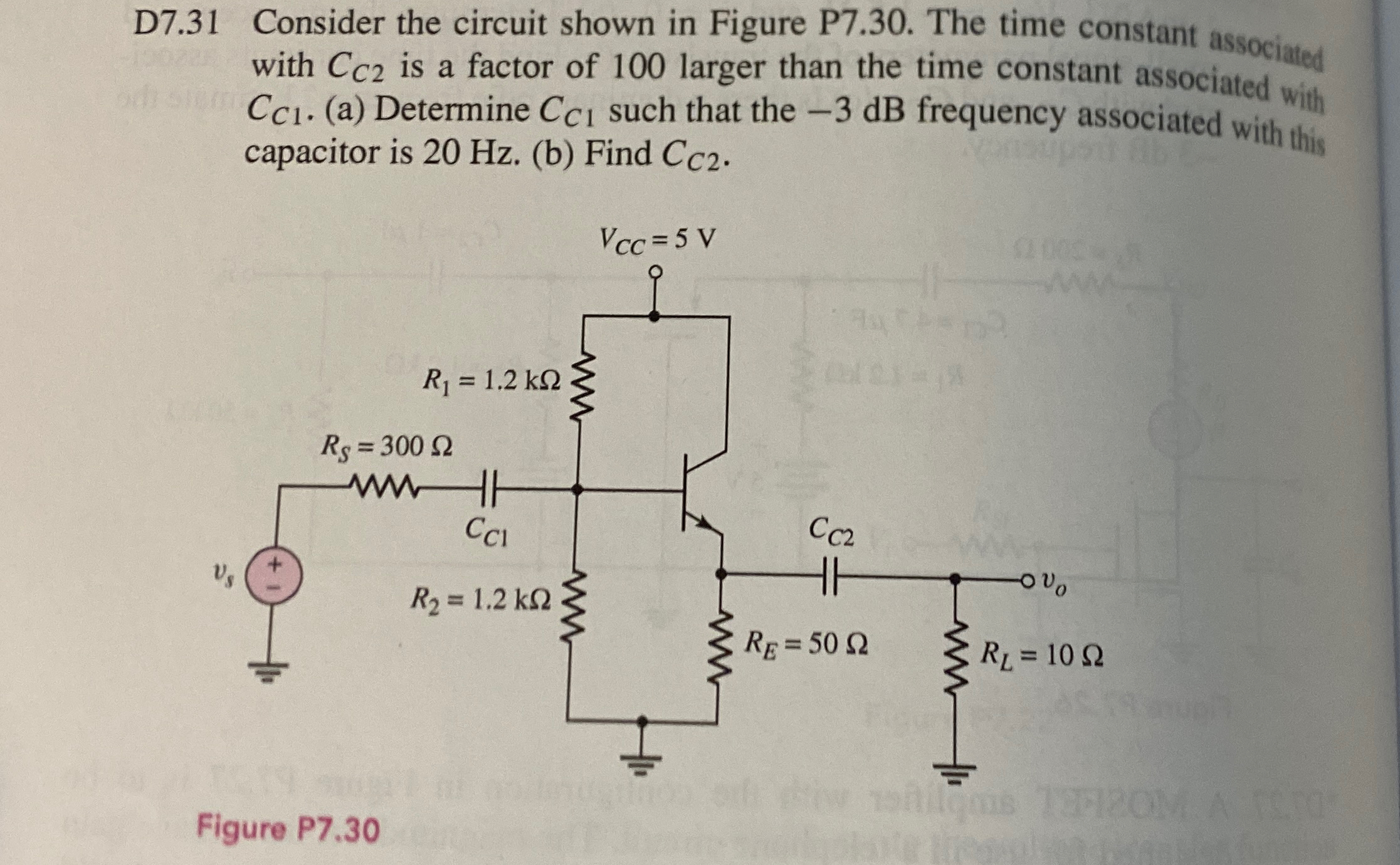 Solved D7.31 ﻿Consider the circuit shown in Figure P7.30. | Chegg.com