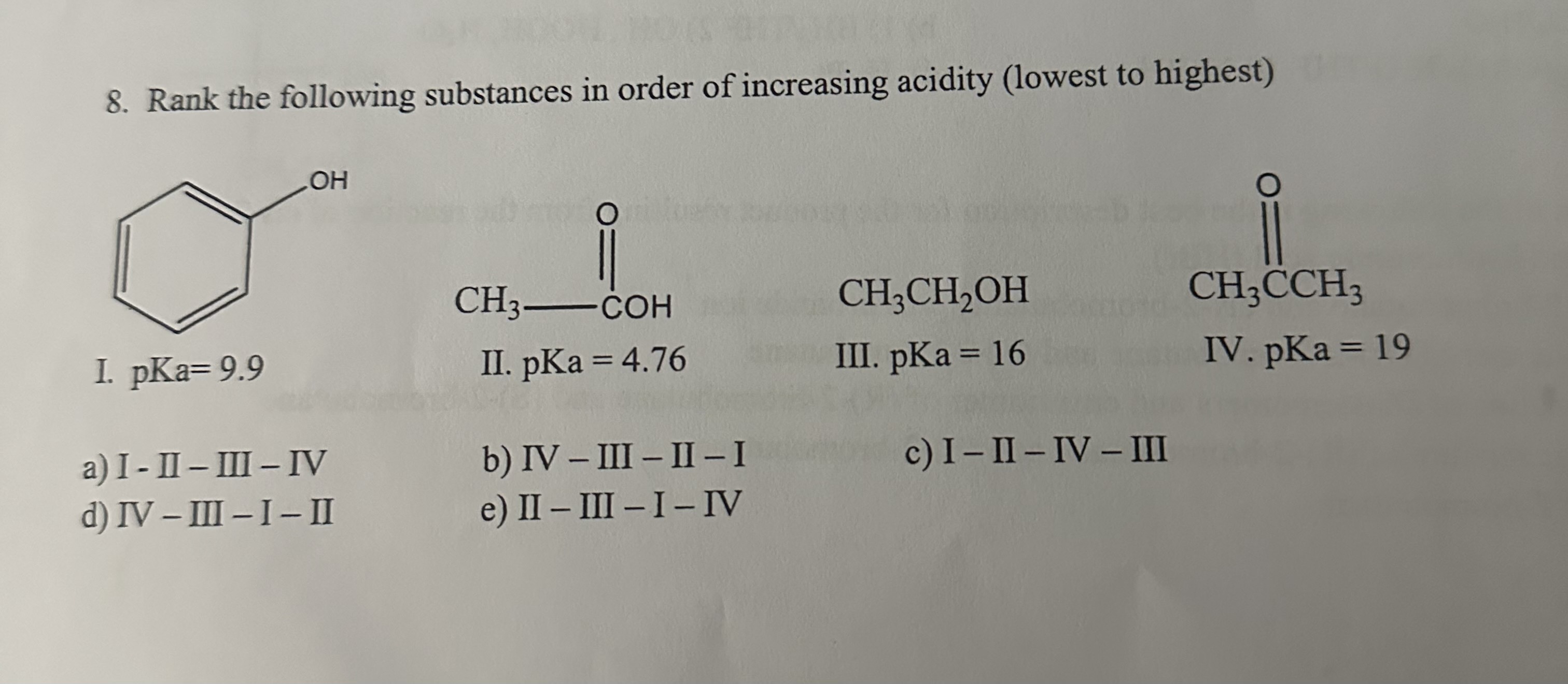 Solved rank the following substance in order of increasing | Chegg.com