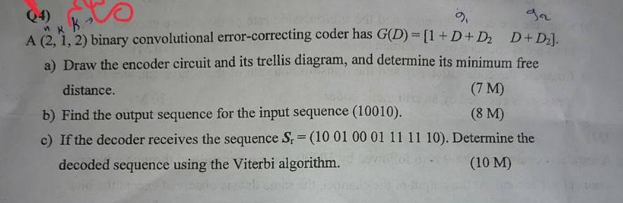 (44) A(2,1,2) binary convolutional error-correcting | Chegg.com