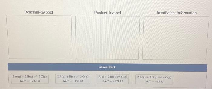 Reactant-favored Product-favored Insufficient | Chegg.com