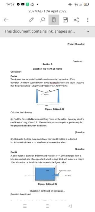 Solved 14:59 - ... 15 207MAE- TCA April 2022 O This document | Chegg.com