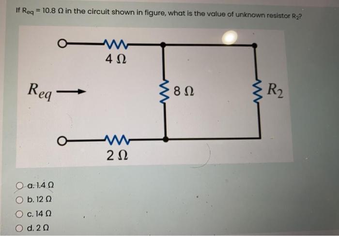 Solved If Req = 10.8 in the circuit shown in figure, what is | Chegg.com
