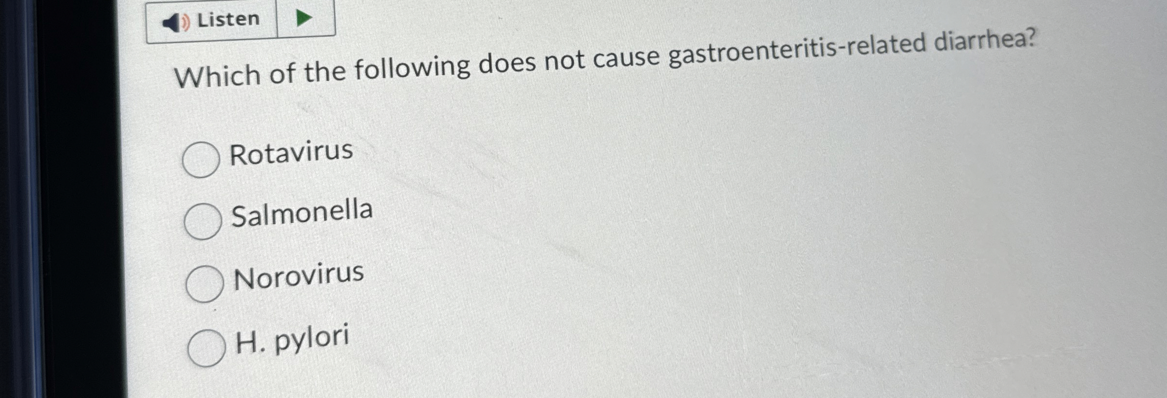 Solved ListenWhich of the following does not cause | Chegg.com