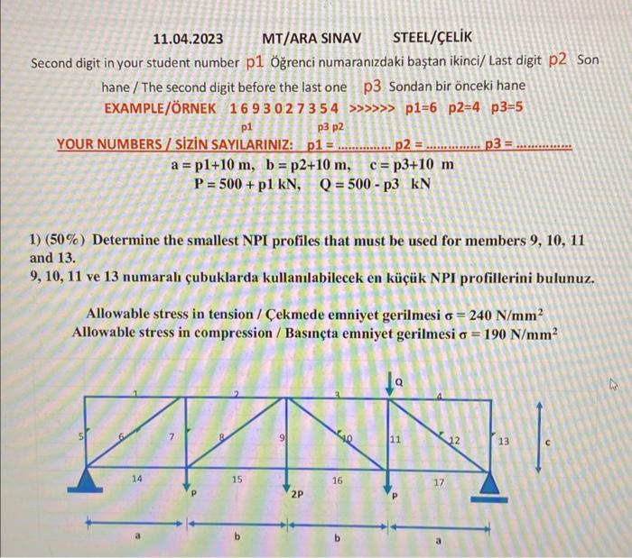 Second digit in your student number p1 Öğrenci | Chegg.com