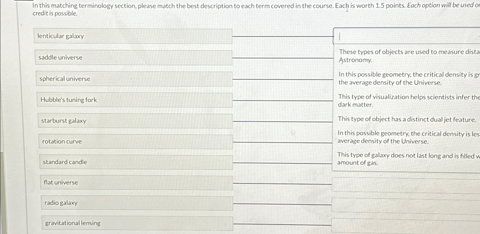 Solved In this matching terminology section, please match | Chegg.com