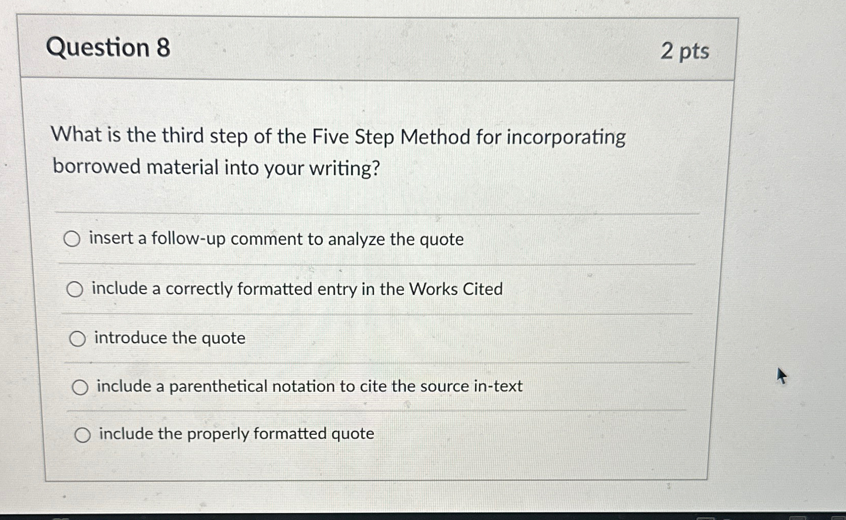 Question 82ptsWhat is the third step of the Five Step | Chegg.com