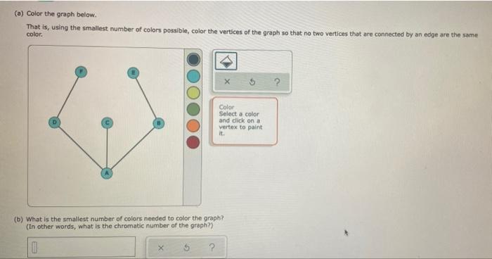 Solved (a) Color the graph below. That is, using the | Chegg.com