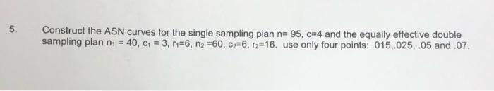 Solved Construct the ASN curves for the single sampling plan | Chegg.com