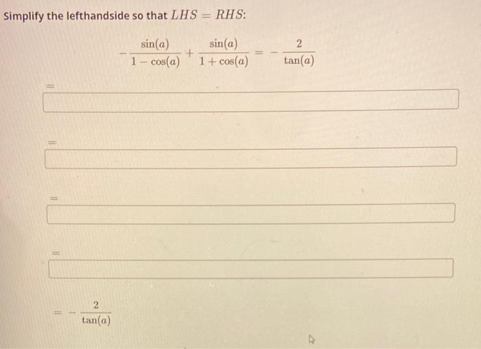 Solved Simplify the lefthandside so that LHS=RHS : | Chegg.com