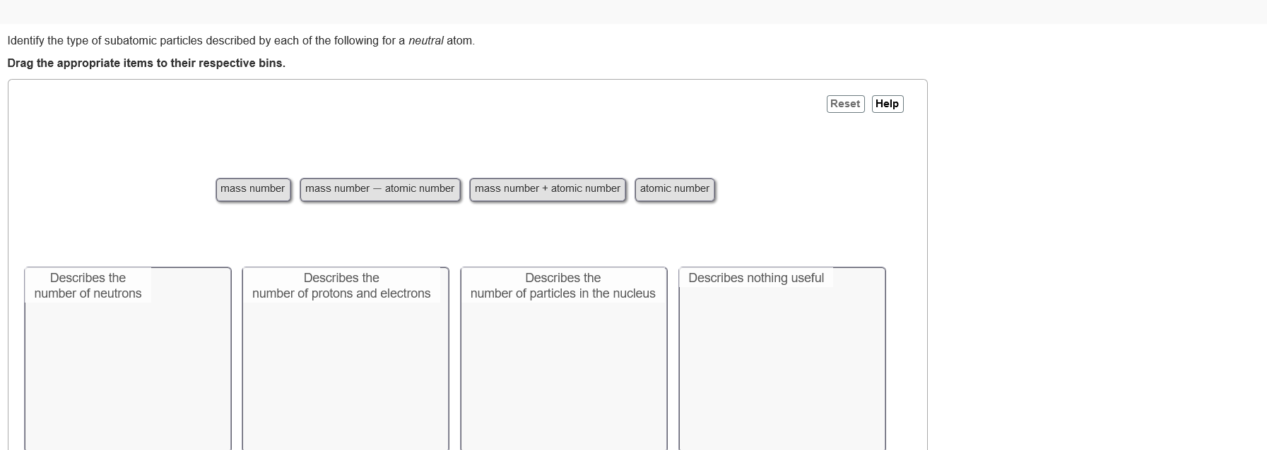 Solved Identify the type of subatomic particles described by | Chegg.com
