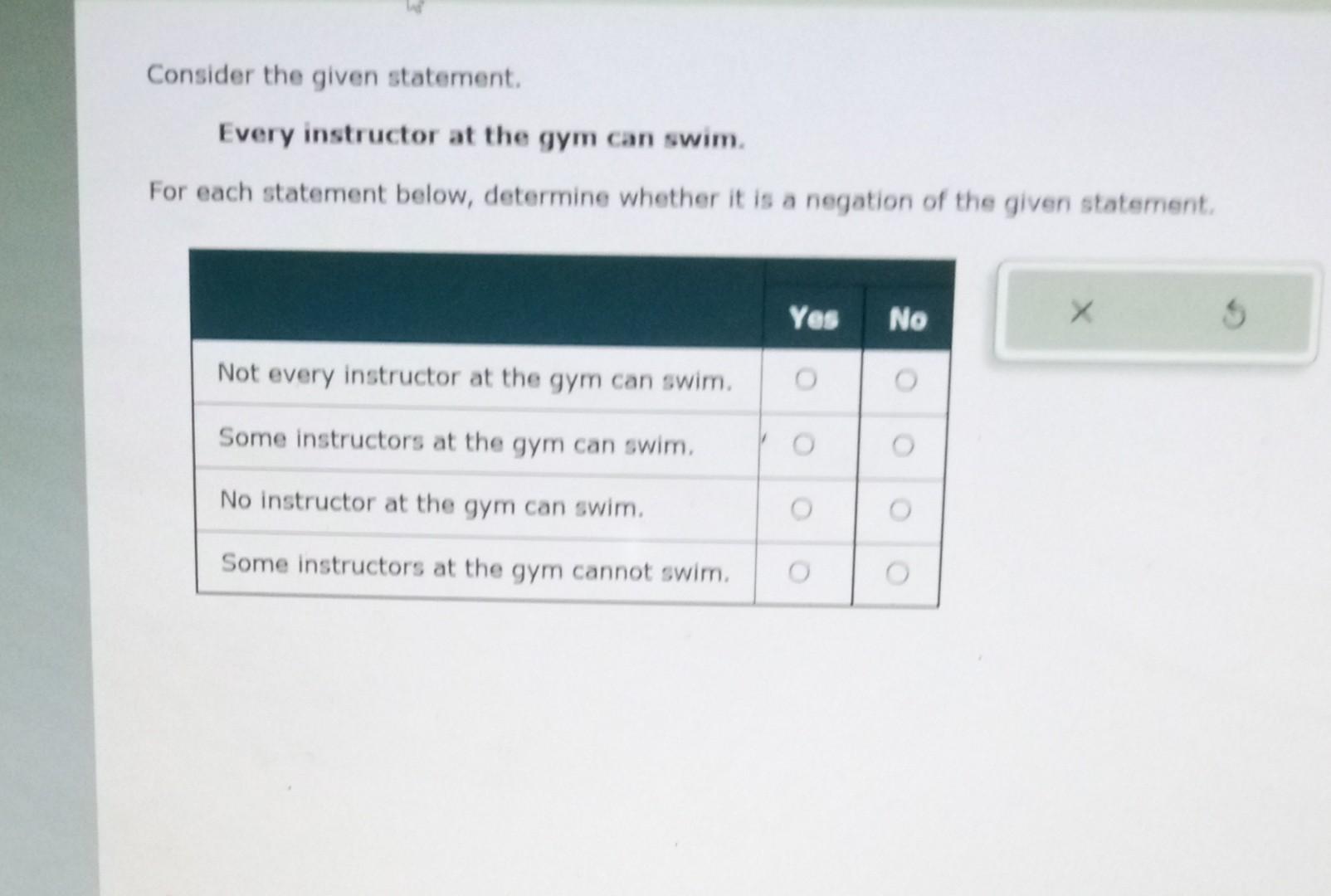 Solved Consider the given statement. Every instructor at the | Chegg.com