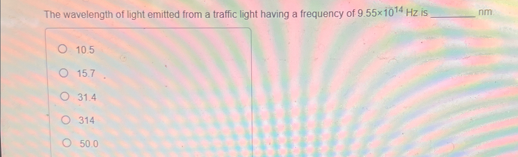 Solved The wavelength of light emitted from a traffic light | Chegg.com