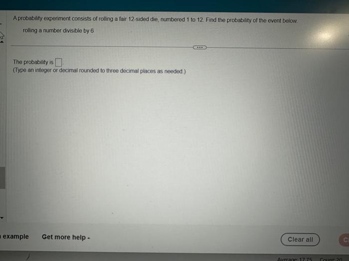 Solved A probability experiment consists of rolling a fair | Chegg.com