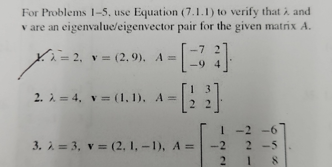 Solved For Problems 1 5 ﻿use Equation 7 1 1 ﻿to Verify