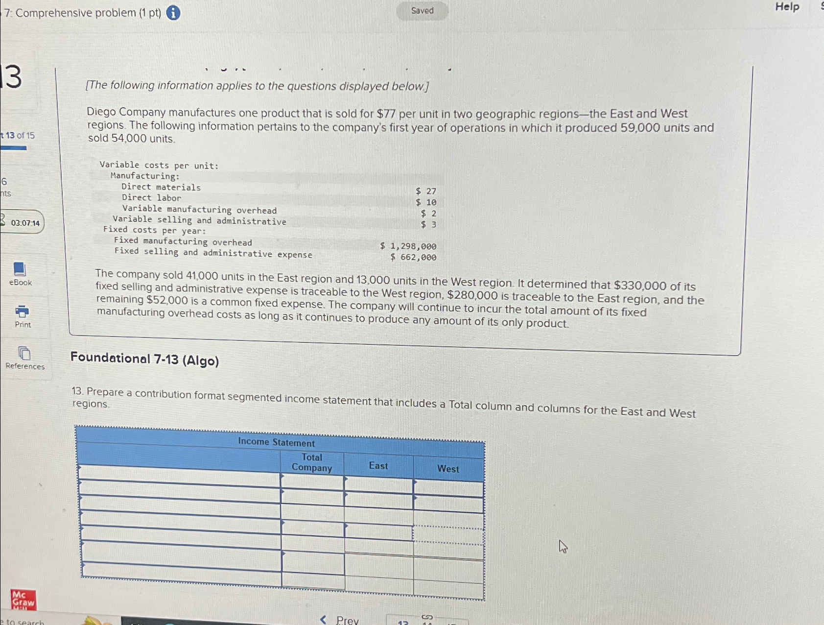 Solved 7: Comprehensive problem (1 ﻿pt) (i)SavedHelp[The | Chegg.com