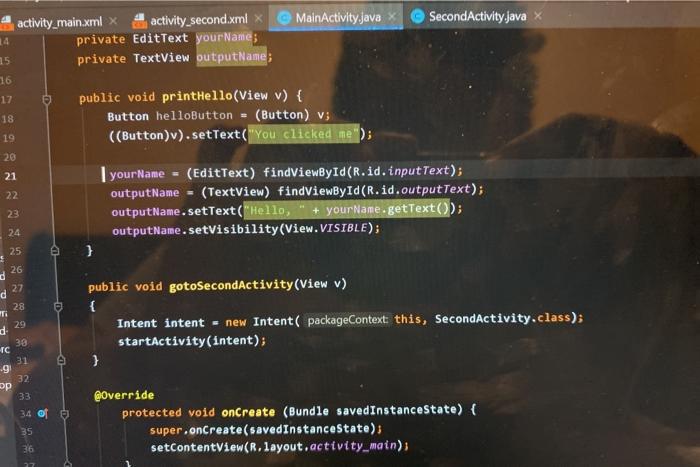 Solved Second Activityjava MainActivity java activity | Chegg.com