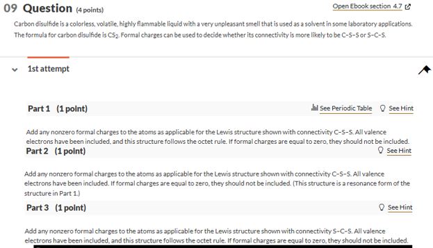 Solved 09 ﻿Question (4 ﻿points) ﻿Carbon disulfide is a | Chegg.com
