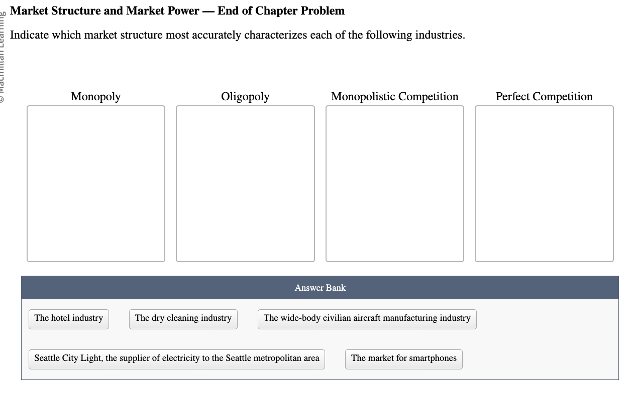 Solved indicate which market structure most accurately | Chegg.com