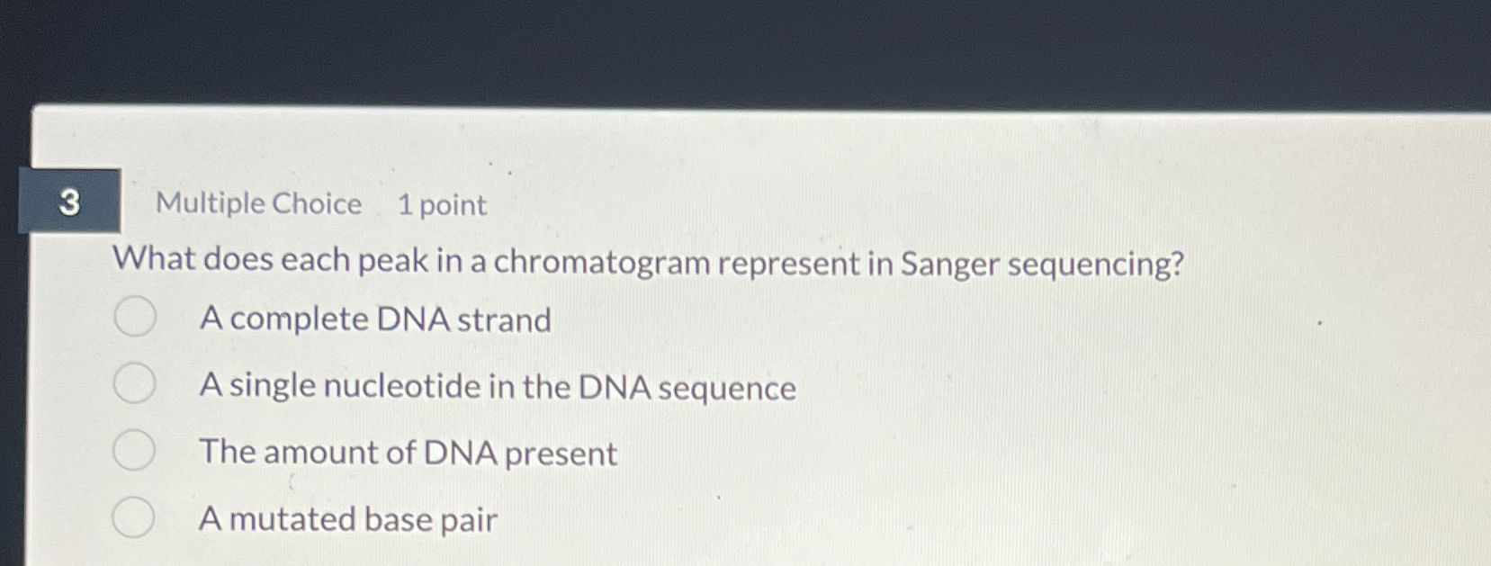 Solved 3Multiple Choice1 ﻿pointWhat does each peak in a | Chegg.com