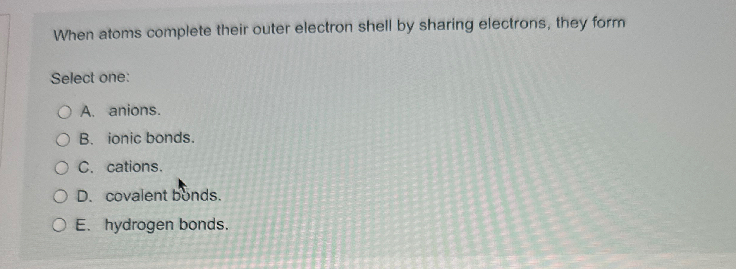 Solved When atoms complete their outer electron shell by | Chegg.com