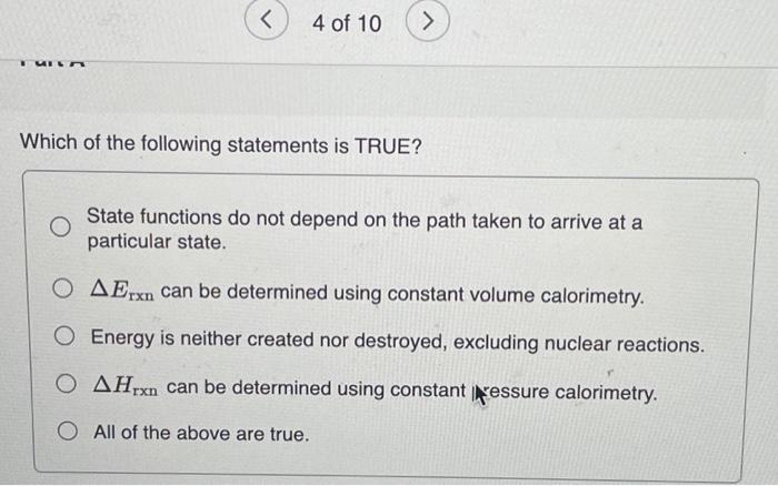 Solved Which of the following statements is TRUE? State | Chegg.com