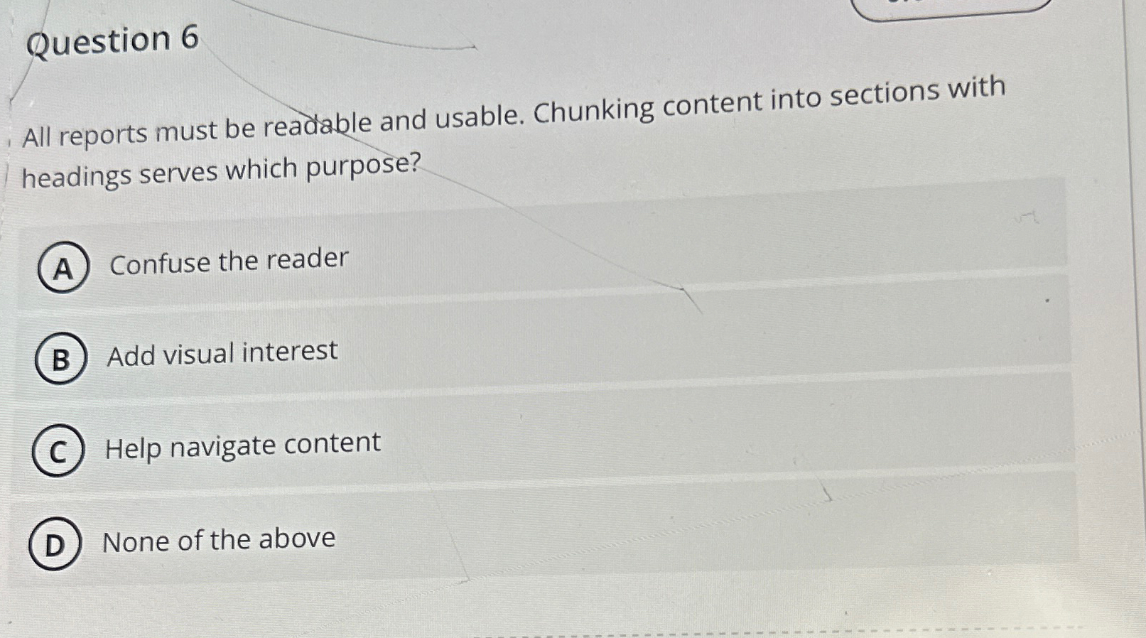 Solved Question 6All reports must be readable and usable. | Chegg.com