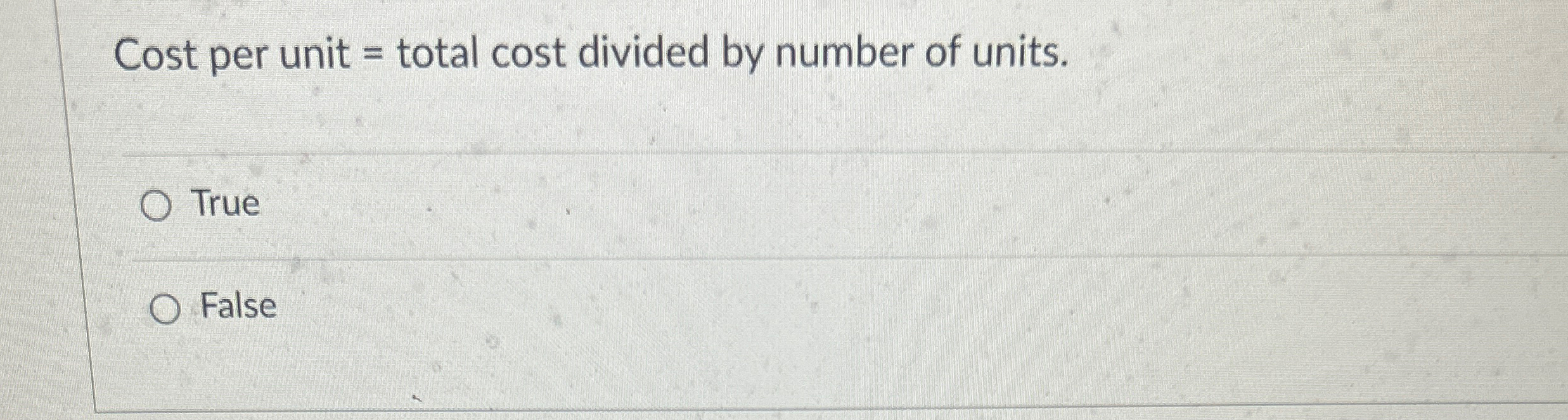 Solved Cost per unit = ﻿total cost divided by number of | Chegg.com