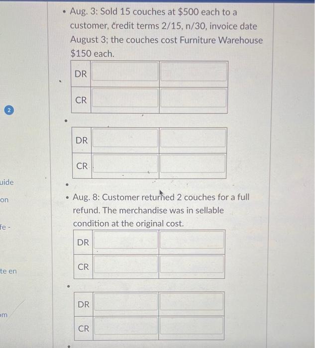 Solved Using the accounts listed below, record journal | Chegg.com