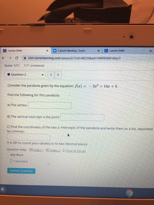 Solved Lumen OHM Launch Meeting - Zoom Lumen OHM х | Chegg.com