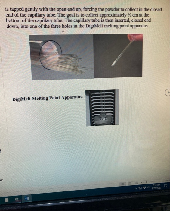 Lab 4 Physical Properties II: Melting Point | Chegg.com