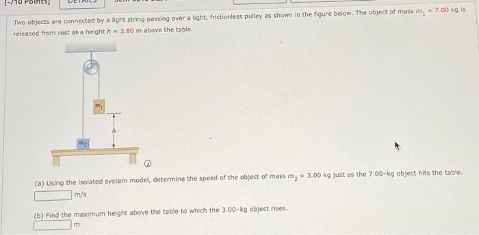 Solved Two Objects Are Connected By A Light String Passing