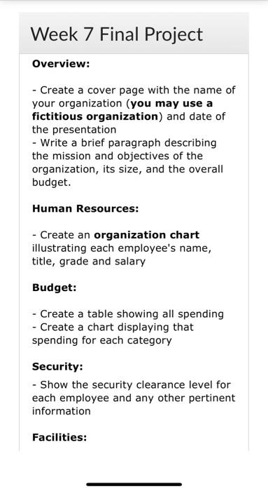Solved Week 7 Final Project Instructions ASSIGNMENT: Your | Chegg.com