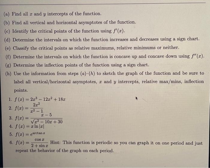 Solved (a) Find all x and y intercepts of the function. (b) | Chegg.com