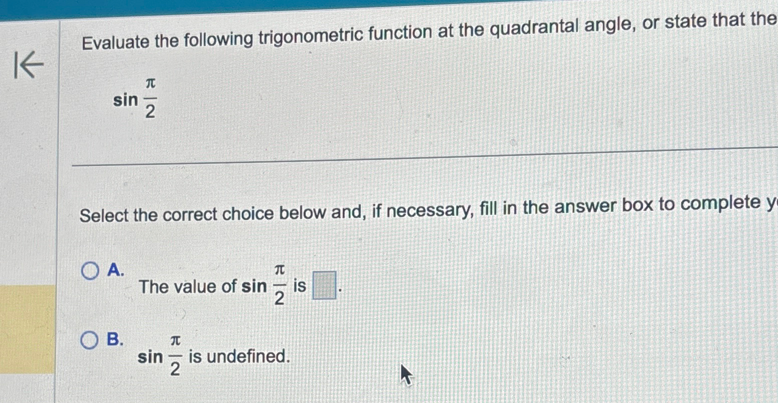 Solved Evaluate the following trigonometric function at the | Chegg.com