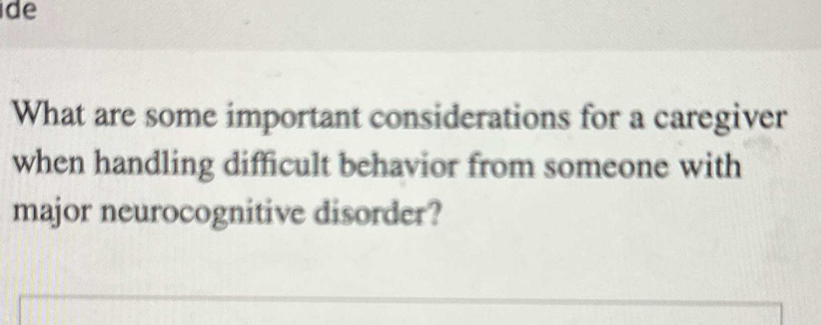 Solved What are some important considerations for a | Chegg.com
