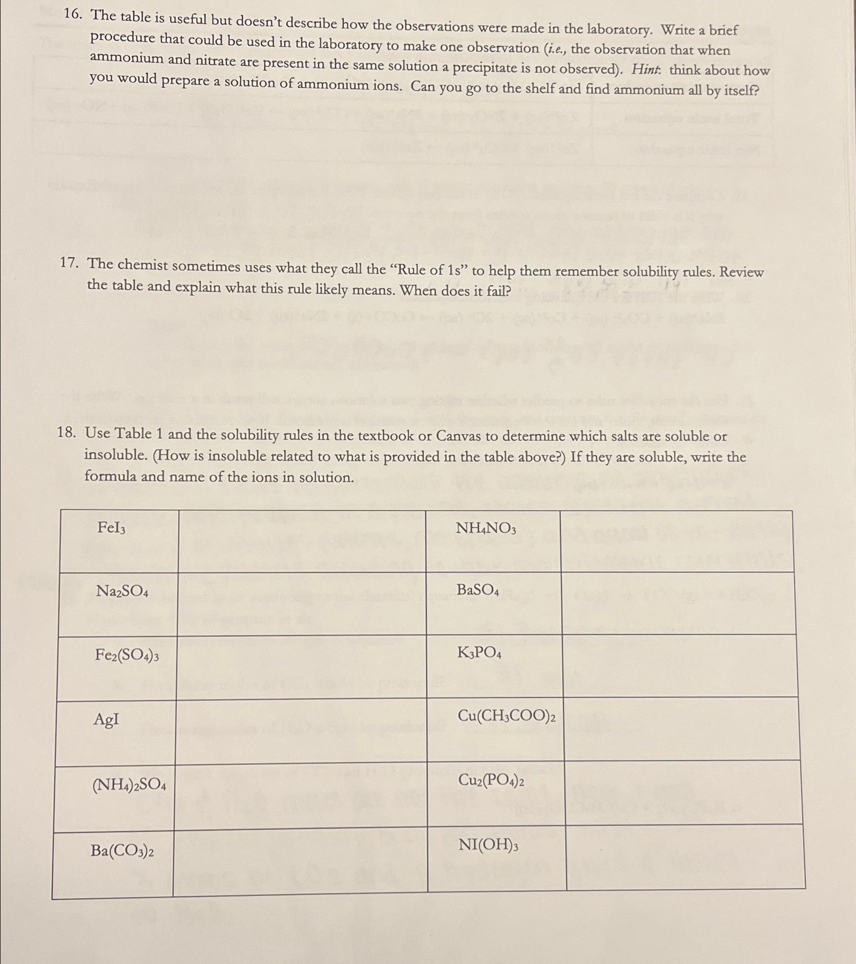 Solved The table is useful but doesn't describe how the | Chegg.com