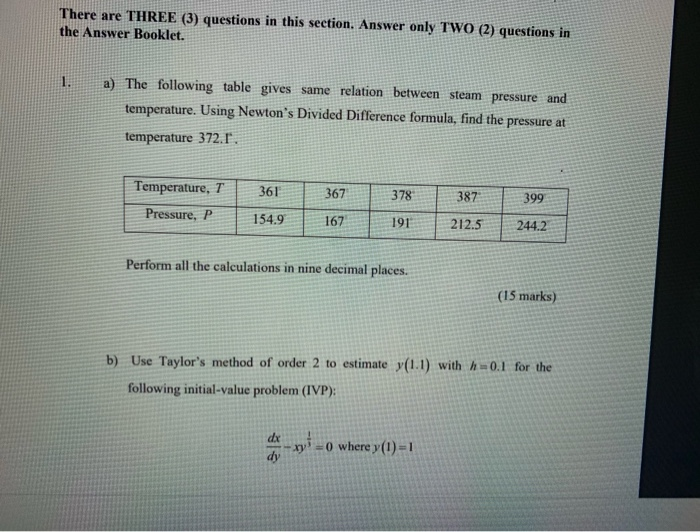 Solved There are THREE (3) questions in this section. Answer | Chegg.com