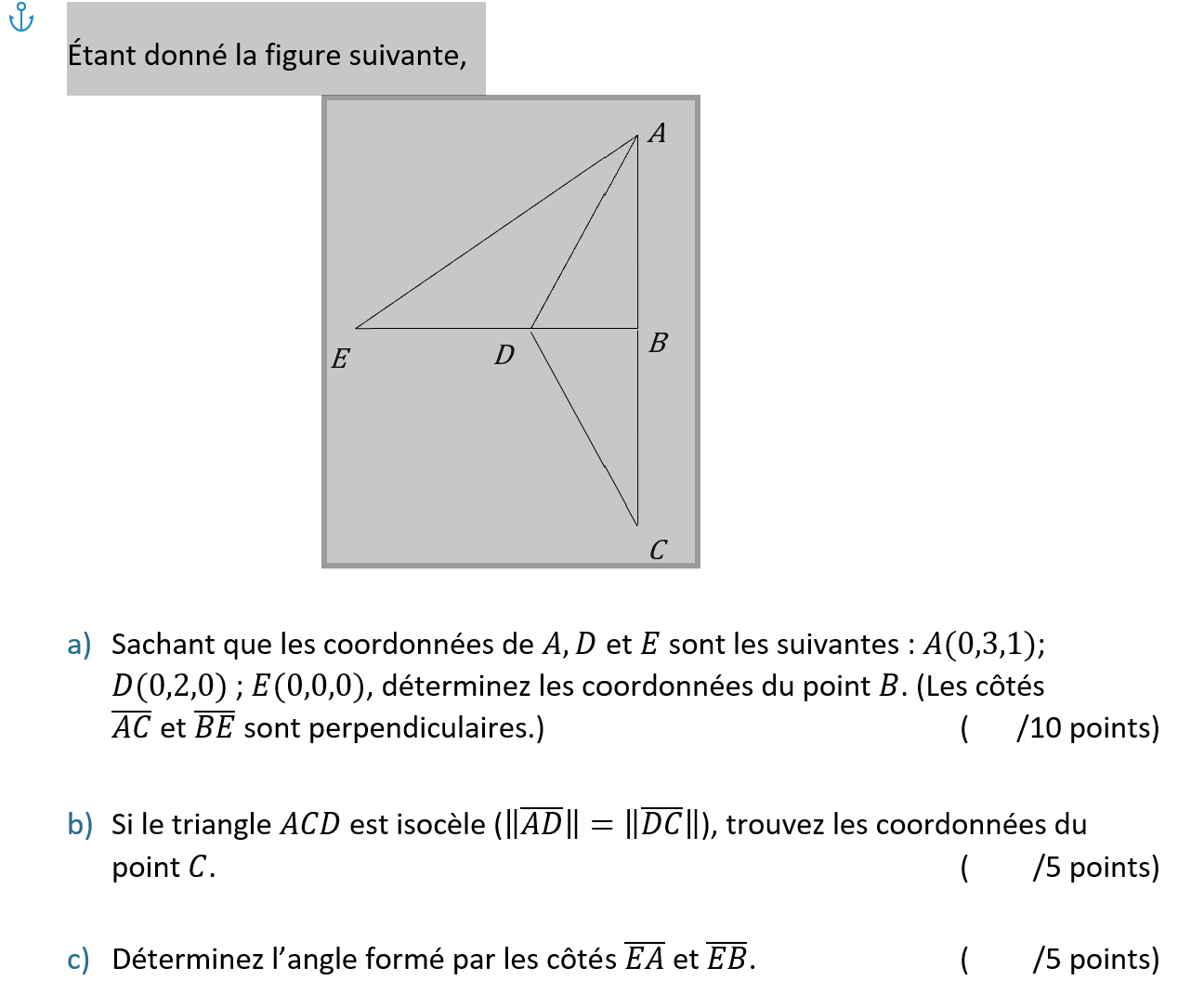 Solved Knowing that the coordinates of A, ﻿D and E are the | Chegg.com