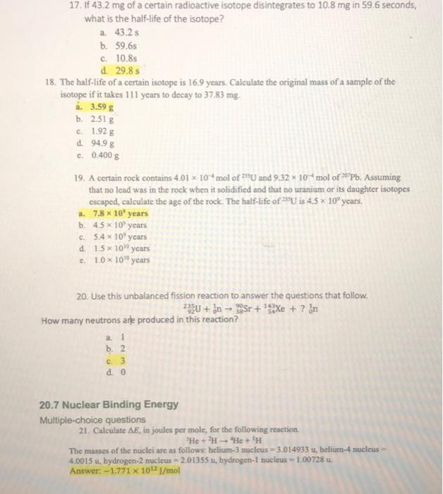 Solved I only need to know why those answers are correct. I | Chegg.com
