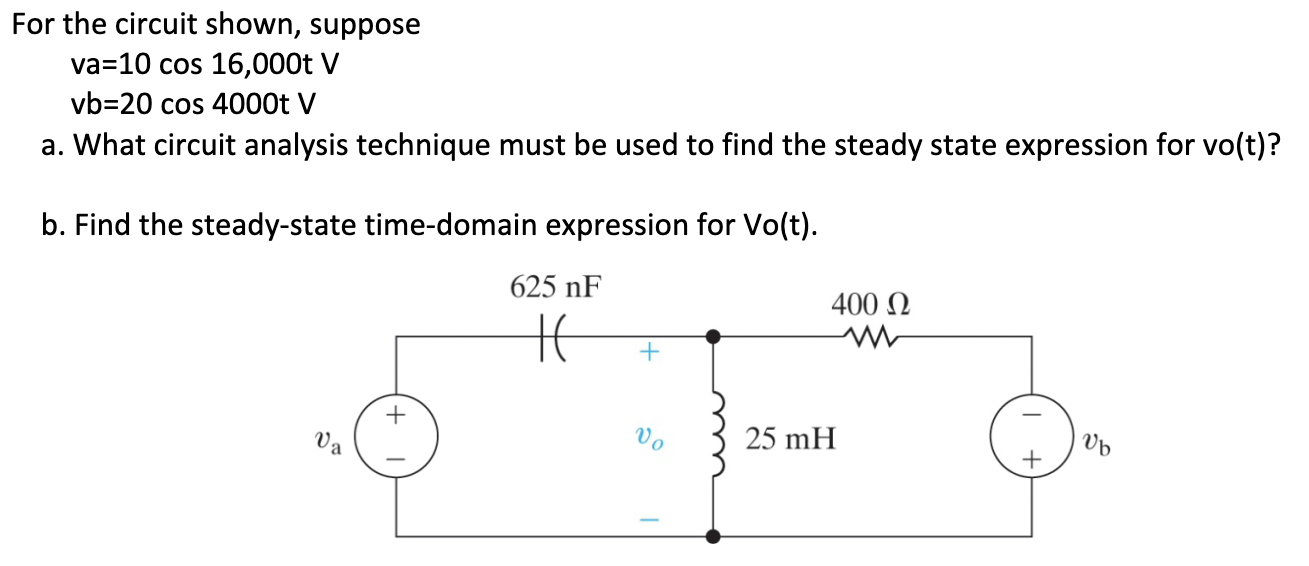 For the circuit shown, | Chegg.com