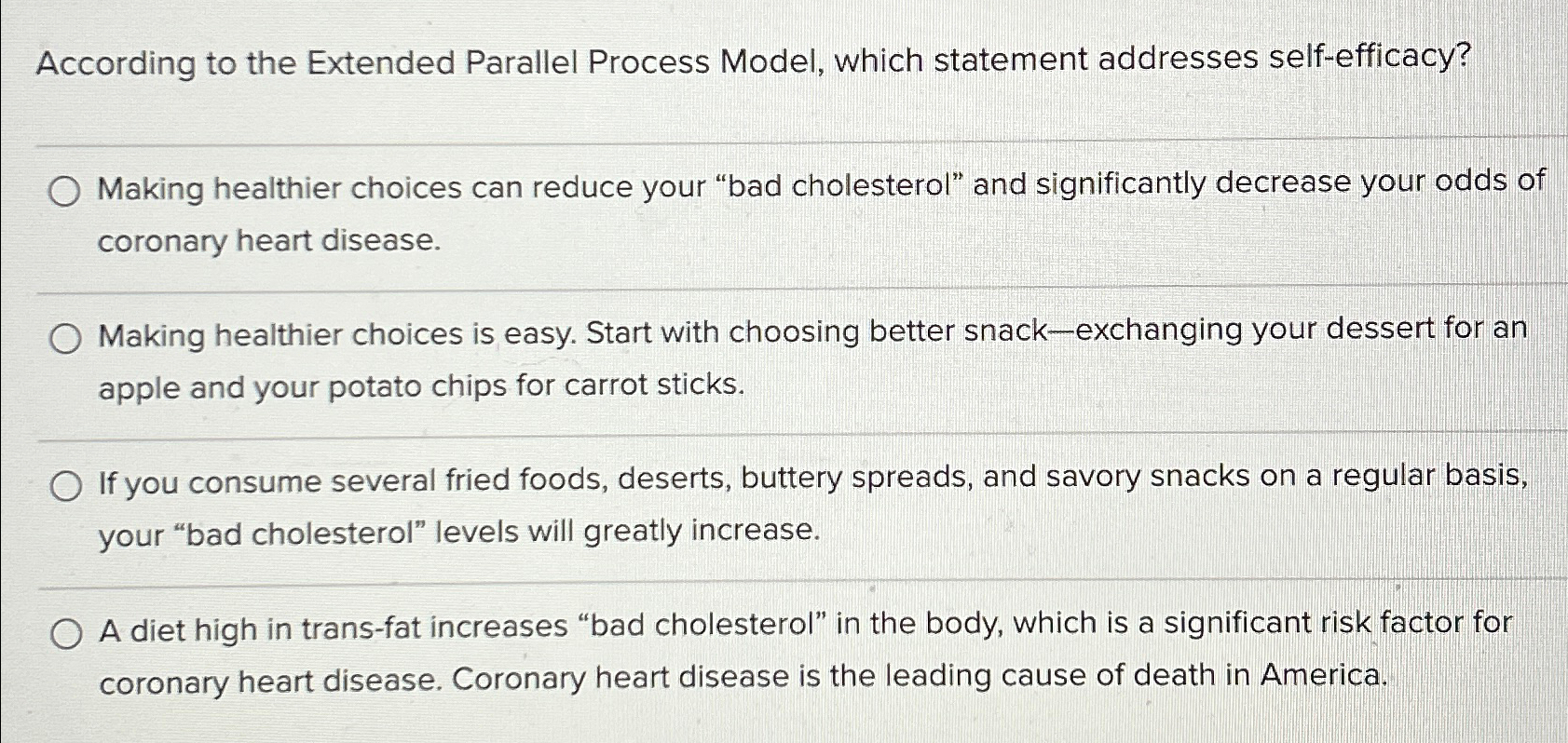 Solved According to the Extended Parallel Process Model, | Chegg.com
