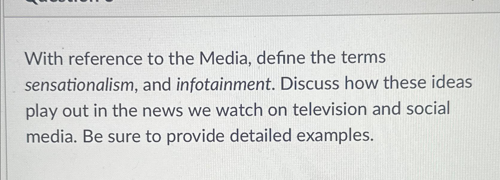Solved With reference to the Media, define the terms | Chegg.com