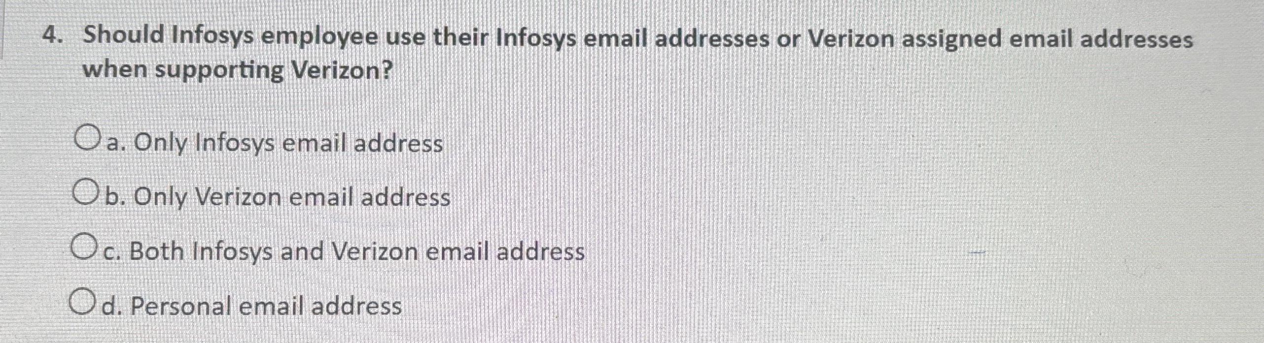 Solved Should Infosys employee use their Infosys email | Chegg.com