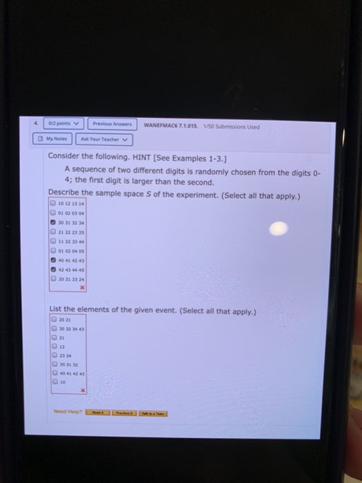 Solved 4. 0/2 points Previous Answers WANEFMACE 7.1.015. | Chegg.com
