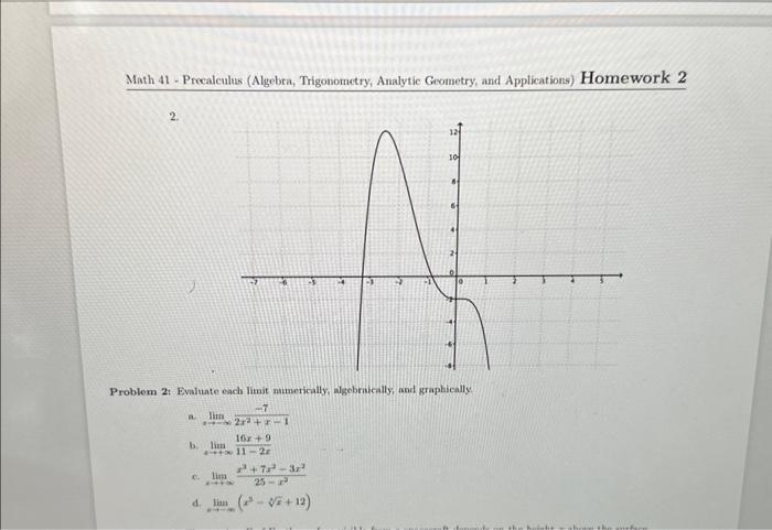 Solved Math 41 - Precalculus (Algebra, Trigonometry, | Chegg.com
