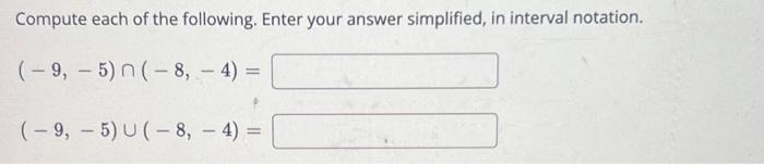 Solved Compute Each Of The Following. Enter Your Answer 