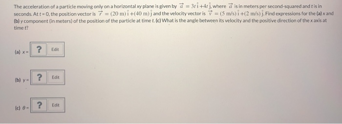 Solved The acceleration of a particle moving only on a | Chegg.com