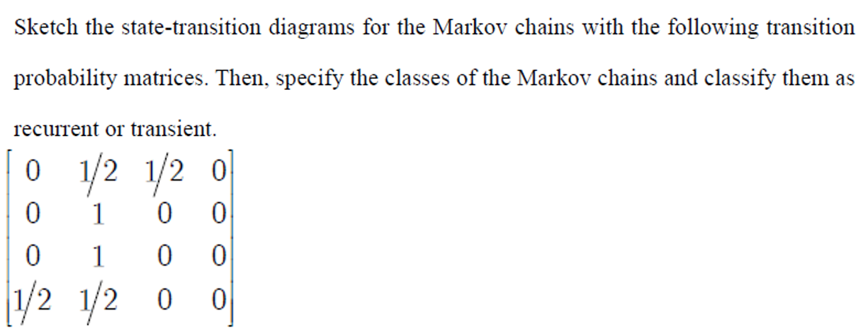 Solved Sketch the state-transition diagrams for the Markov | Chegg.com