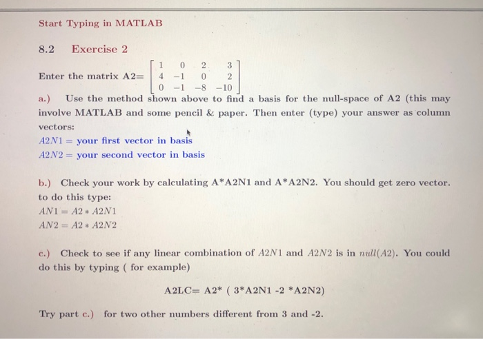 Solved Start Typing In Matlab 82 Exercise 2 11 0 2 3 Enter